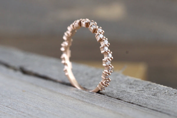 14k Rose Gold Diamond Band Ring 3/4 Engagement Wedding Love – Brilliant ...