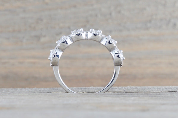 14kt Gold Six 6 Stone Diamond Halo Anniversary Band RR010006 ...